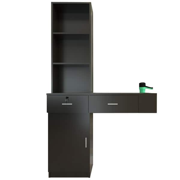 Lock Wall Vertical Beauty Salon Table Black - N/A - Bed Bath & Beyond ...