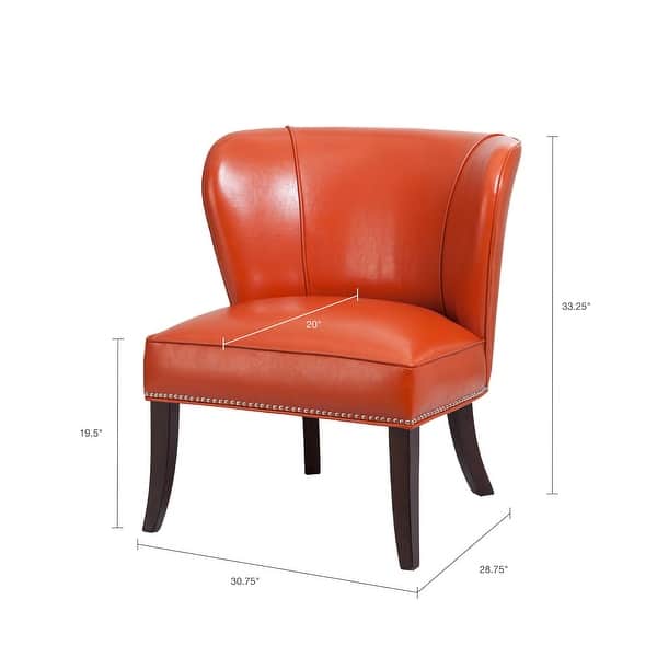 Madison Park Sheldon Orange Concave Back Armless Accent Chair - Bed ...