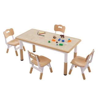 VEVOR Kids Table and 4 Chairs Set,Children Multi-Activity Table for Art ...