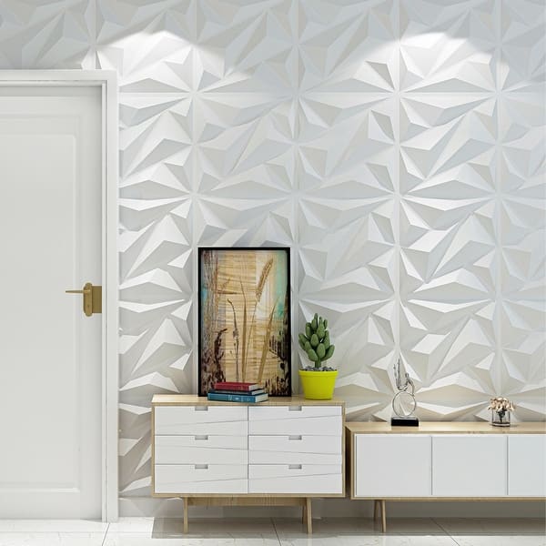 Art3d PVC 3D Wall Panel Diamond for Interior Wall Décor Pack of 12 ...