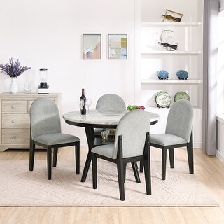 Round 5-piece Breakfast Nook Dining Table Set w/Upholstered Chairs - Bed Bath & Beyond - 39295137