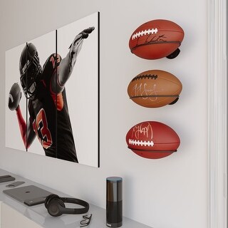 Wallniture Sporta Set of 3 Football Storage Rack, Man Cave Decor, Steel ...
