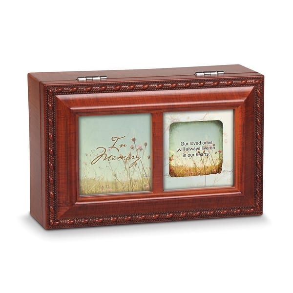 Curata In Memory Memorial Remembrance Petite Woodgrain Resin Music Box ...