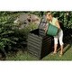 UV-Resistant Black Recycled Plastic Compost Bin with Lid - 25.6 x 23.6 ...