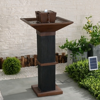 Kobe Copper Bronze Finish Outdoor Solar Fountain - 20" x 40" - Bed Bath ...
