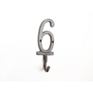 Cast Iron Number 6 Wall Hook - 6" - Bed Bath & Beyond - 35571882