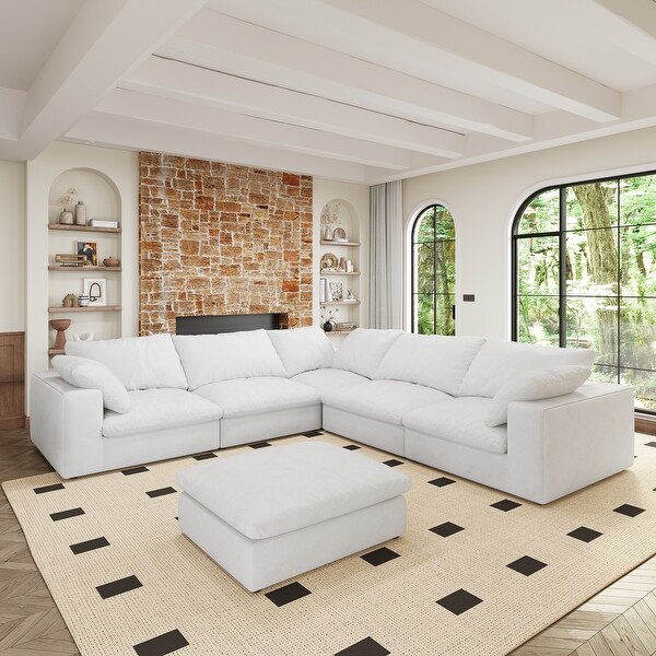 V Shape Sectional Sofa Couch Recliner Down 5 Seat Sofa w Ottoman Bed Bath Beyond 41527511