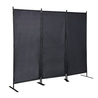 6 Ft 3-Panel Portable Folding Privacy Screen w/ Metal Standing - Bed ...