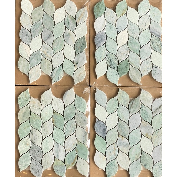 green patterned tiles