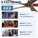 60"Solid Wood Ceiling Fan with Light and Remote Control, Noiseless, 6 ...