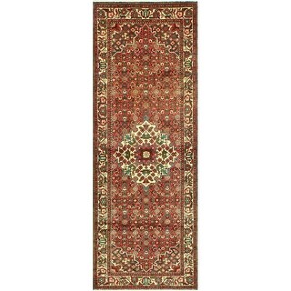 Vintage Distressed Ashmaan Rust/Ivory Runner - 3'5" x 9'7" - Bed Bath ...