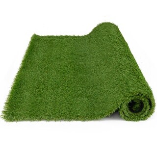 Green Artificial Grass Turf with Drainage Holes, 1.4inch Pile Height ...