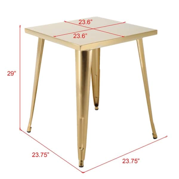 Brage Living Dion 29-inch Square Gold-Finished Metal Table - Bed Bath ...