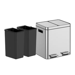 8 Gallon Stainless Steel 2-Compartment Trash Can - Bed Bath & Beyond ...