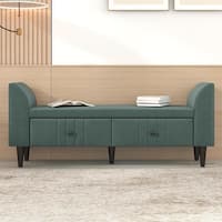 Upholstered Wooden Storage Bench with 2 Drawers For Bedroom - Bed Bath ...