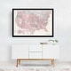 Detailed pink map of the United States Madelia Maps Art Print/Poster ...