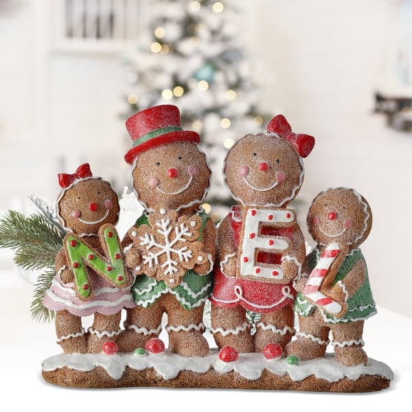 7.5" Resin "Noel" Gingerbread Family - Bed Bath & Beyond - 38248300