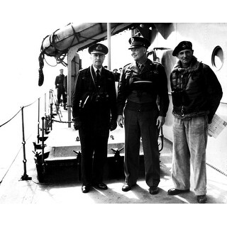 Dwight D Eisenhower with Bertram Ramsay and Bernard Montgomery on a ...