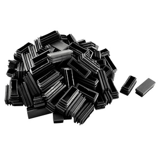 Plastic Rectangle Tube Inserts Plug End Blanking Cap Black 20mmx50mm ...
