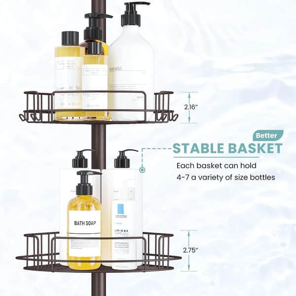 4 Layer Shower Caddy Rustproof Stainless Shelves Corner Organizer - Bed ...