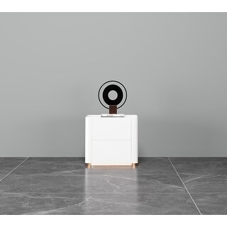 Nightstand End Table Side Table w/ Intelligent Induction LED Light Belt ...