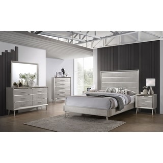 Ramon Metallic Sterling Panel Bedroom Set - Bed Bath & Beyond - 28108921