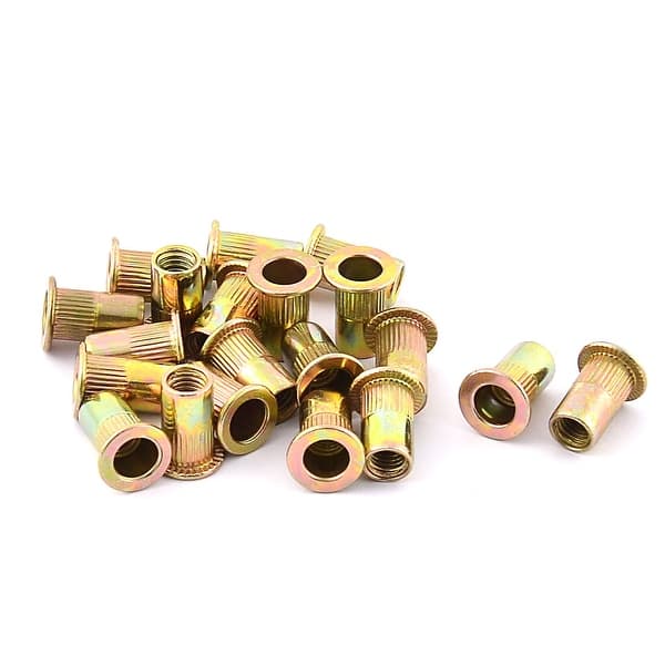 20 Pcs M5x13mm Flat Head Round Knurled Body Rivet Nut Rivnut Insert Nutsertsnce - Bed Bath ...