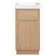 15.75" Compact Rustic Bathroom Vanity, Space-Saving Cabinet with Resin ...