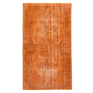 ECARPETGALLERY Hand-knotted Color Transition Orange Wool Rug - 3'10 x 6 ...