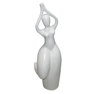 Ceramic Dancing Lady Figurine Contemporary Woman Dancer Sculpture White ...