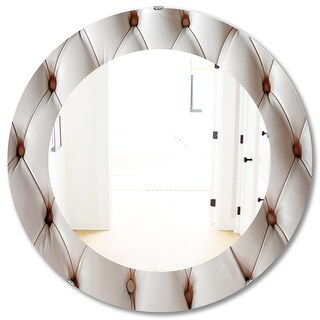 Designart 'Geometric Cream Block I' Printed Modern WallMirror ...