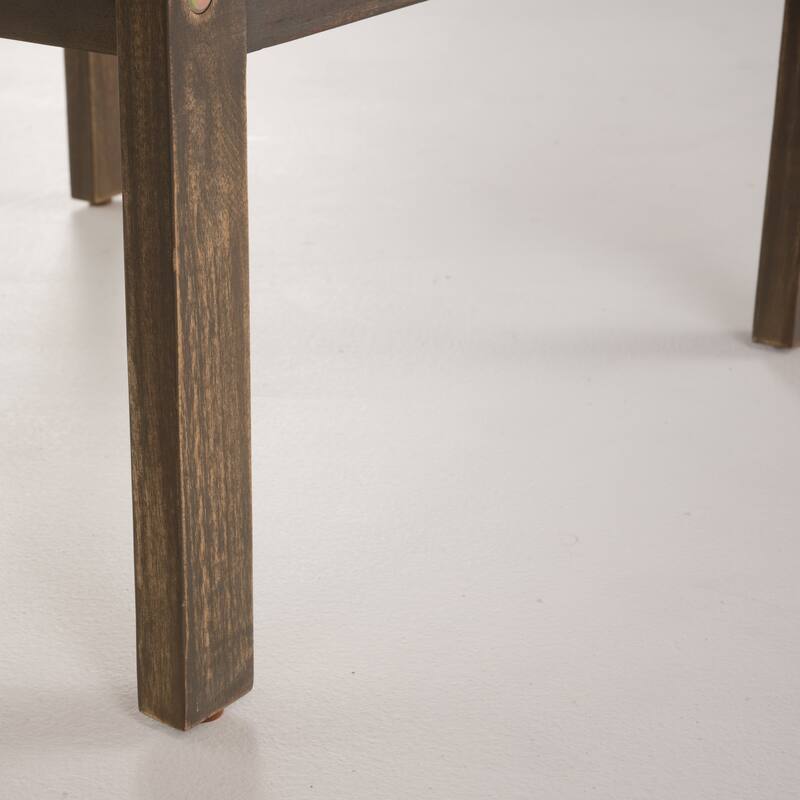 Grey and Cream Outdoor Chat Set: Acacia Wood Frame, Water-Resistant ...