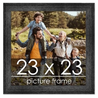 23x23 Distressed/Aged Black Wood Picture Square Frame - Bed Bath ...