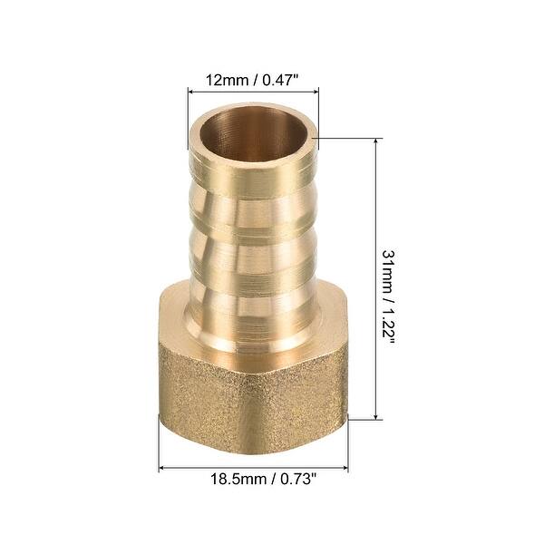 Hose Barb Fitting Straight 12mm Barbed G3/8 Female Thread, 4 Pack Brass ...