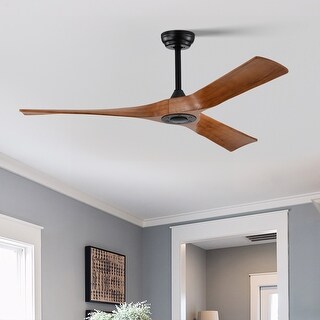 52" Wood Ceiling Fan No Light, Indoor Outdoor Ceemote Control - Bed ...
