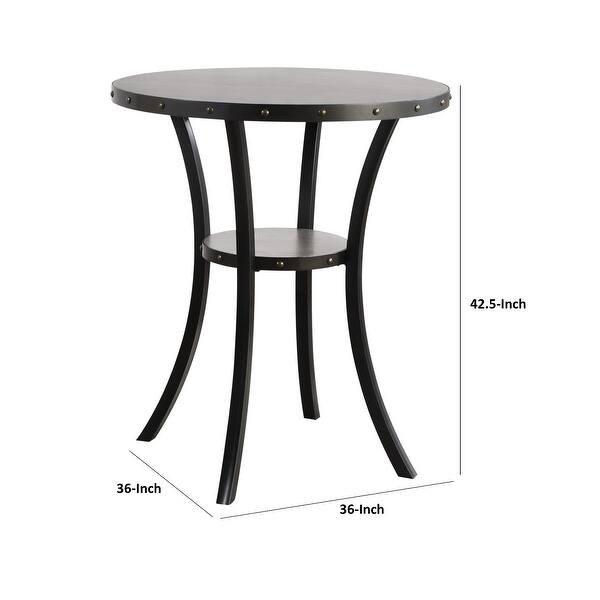 36 Inch Round Wood Bar Table with Flared Legs, Gray - Bed Bath & Beyond ...