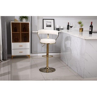 PU Upholstered Breakfast Stools Swivel Bar Stool Adjustable Airlift ...