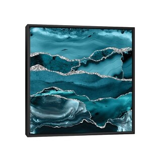 iCanvas "Ice Blue Marble" by UtArt Framed Canvas Print - Bed Bath ...