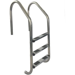 3-Step Stainless Steel In-Ground Swimming Pool Ladder - 62.5" - Bed ...