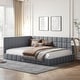 Full Size Upholstered Daybed/Sofa Bed with L-shaped Headboard - Bed ...