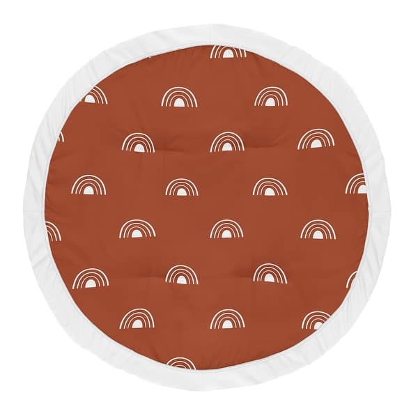 Rust White Boho Rainbow Boy Girl Baby Baby Tummy Time Playmat - Orange ...