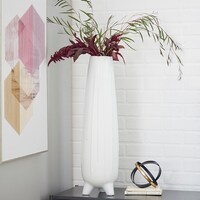 CosmoLiving by Cosmopolitan White Ceramic Contemporary Vase - Bed Bath ...