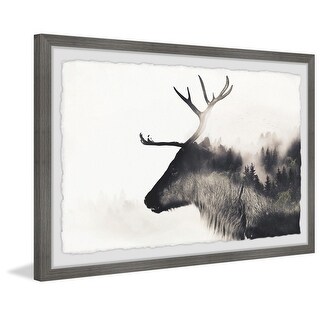 'Mountain Deer' Framed Painting Print - Bed Bath & Beyond - 32964299