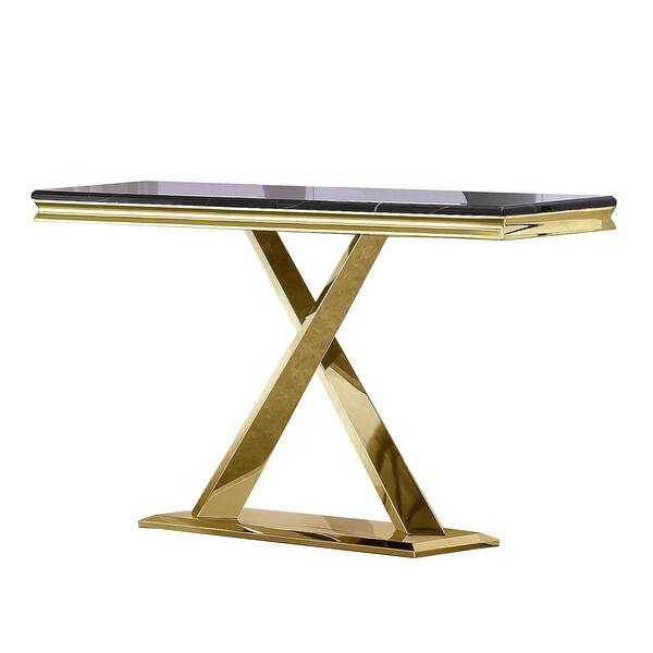 Luxury X-Cross Base Console Table for Entryway and Living Room - Bed ...