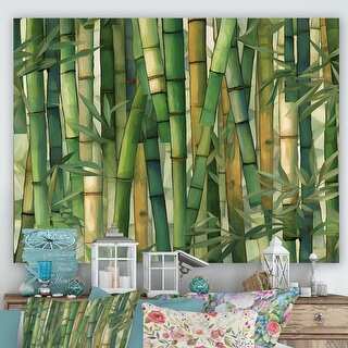 Designart "Whispering Bamboo Geometric Patterns I" Bamboo Wall Art ...