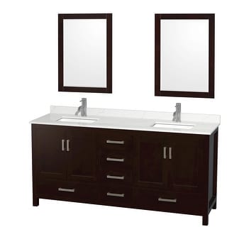 Sheffield 72-inch Double Vanity,Single Hole Quartz Top,24-inch Mirrors ...
