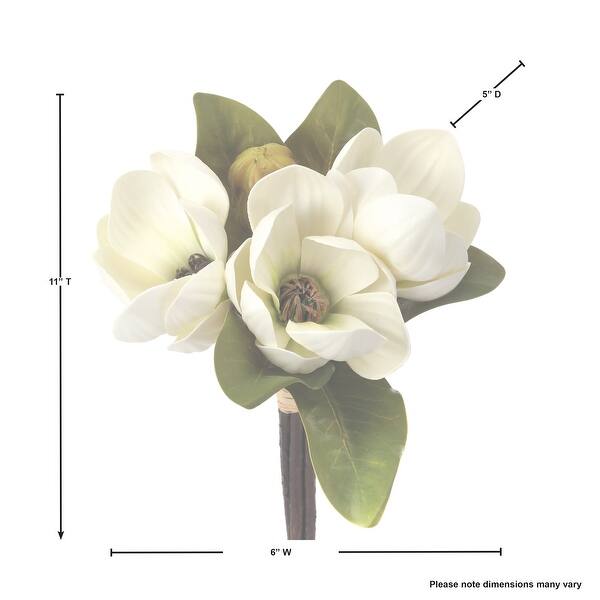 Eva Saucer Magnolia Bunch X3+Bud 11" - Bed Bath & Beyond - 35824137