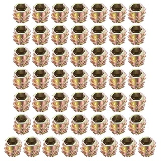 Threaded Insert Nuts Hex-Flush M6 Internal Threads 10mm Length 50pcs ...
