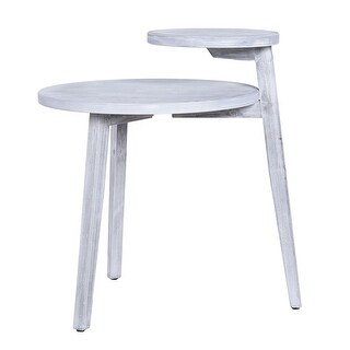 Pinnacle Tiered Table - Grey Wash Veneer - Tapered Tripod-Style Legs ...
