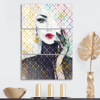 Designart "Multi-Color Female Luxury Portrait I" Fashion Woman Canvas ...